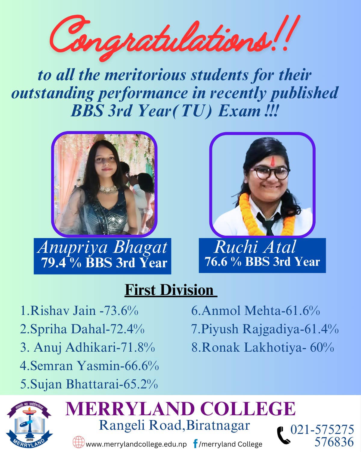 Merryland always number one!!!!! - Merryland College